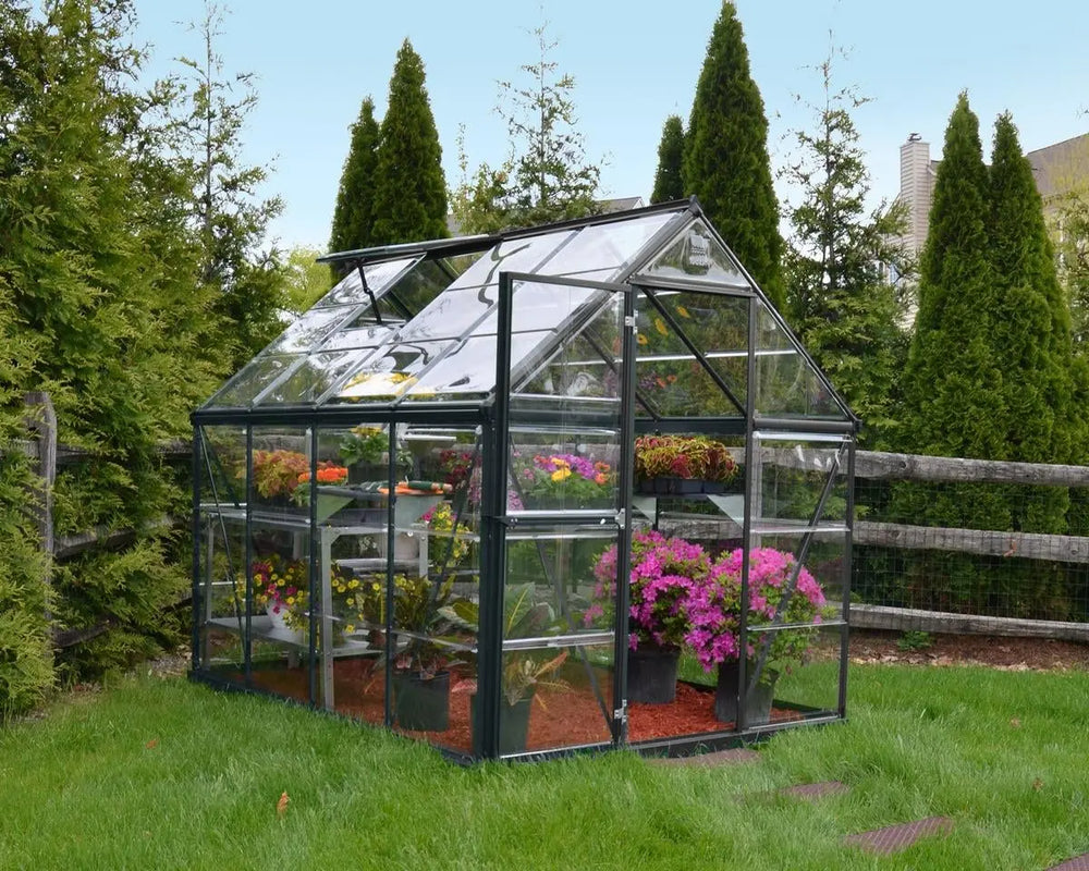 Harmony™ 6 ft. x 8 ft. Greenhouse Clear Panels Grey Frame | Palram-Can ...